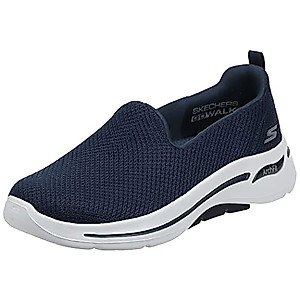 Skechers Women's Go Walk Arch Fit-Grateful Sneakers, Navy/White, 11