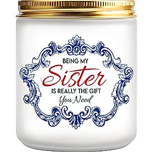 Lavender Scented Candle, Sister Gifts from Sister Brother, Birthday Gifts for Sister, Best Sister Gifts for Sisters, Big, Little Sister, Friend, Sibling, Bestie, BFF, Christmas Thanksgiving