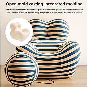 ESRADA Mother's Arms Lazy Sofa Chair,Accent Comfy Arm Chair and Ottoman,No-wash Ice Silk Lazy Chair and Ball Footrest Stool Set,Leisure Sofa Reading Chair green-30 * 28inch