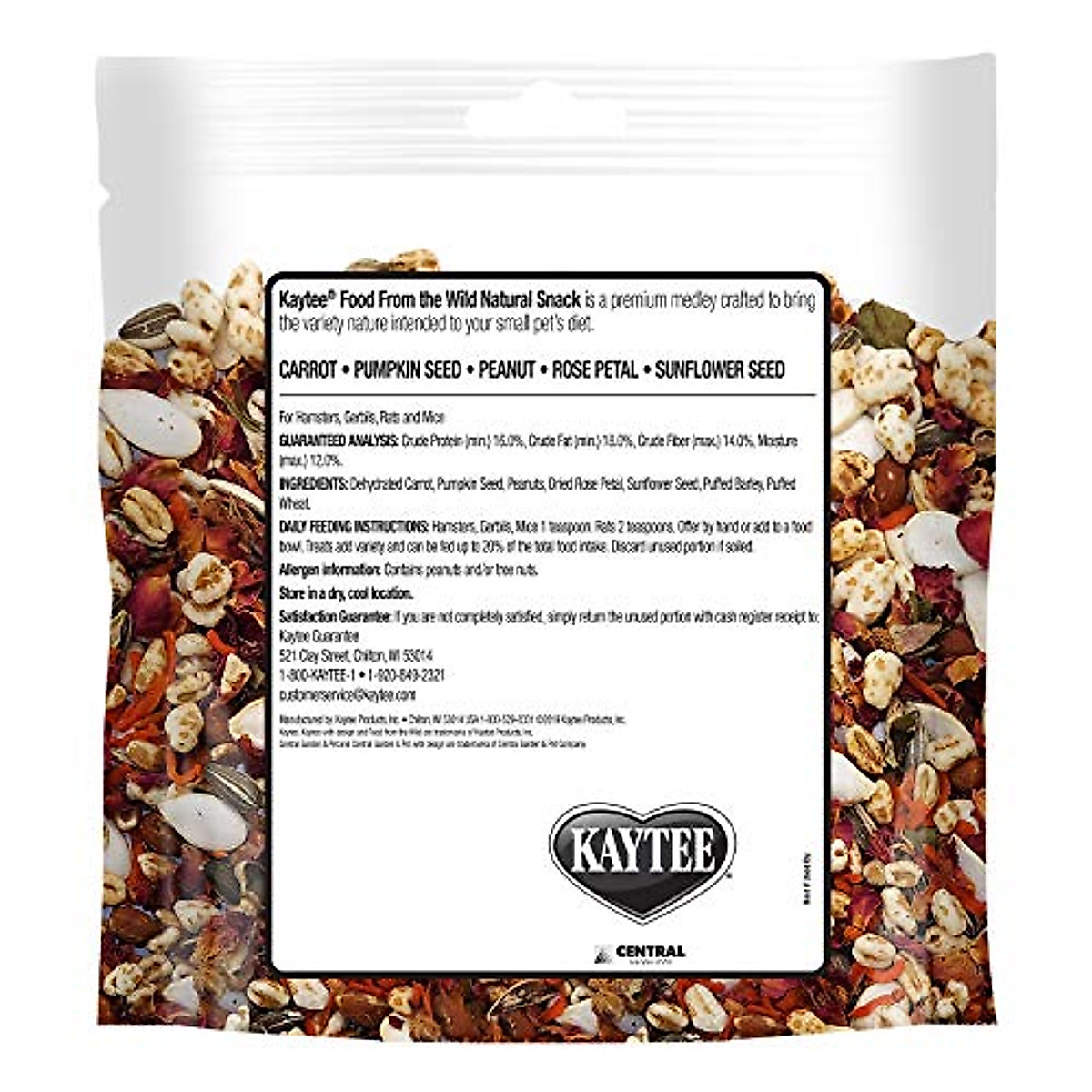 Kaytee Food from The Wild Natural Snack for Pet Hamsters, Gerbils, Rats and Mice, 2 Ounces