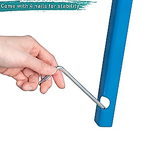 VINGLI Upgrade 8FT Ornamental Windmill Backyard Garden Decoration Weather Vane, Heavy Duty Metal Wind Mill w/ 4 Legs Design, Blue