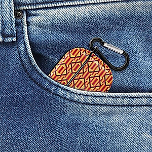 African Kente Pattern Printed Bluetooth Earbuds Case Cover Compatible for Airpods 3 Protective Storage Box with Keychain