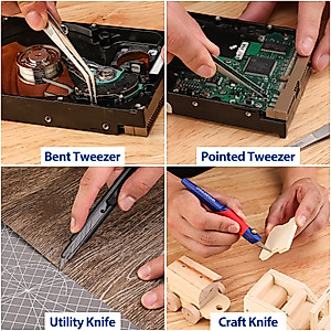 WORKPRO 33PCS Precision Repair Tool Set Includes Pliers Set, Screwdrivers Set, Craft & Utility Knife, Tweezers, Electronic Repair Tool Kit with Pouch for Laptops, Phones, Computer & Gaming Accessories