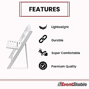 EventStable Titan PRO Resin Folding Chair - Indoor/Outdoor Lightweight Folding Chair - Slatted seat Folding Chair for Weddings Parties Events - 100 Pack