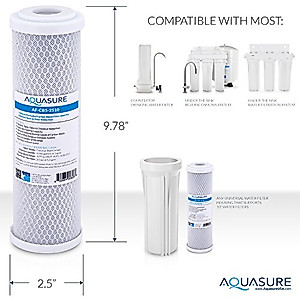 Aquasure Pioneer Series Carbon Block Water Filter - 10" x 2.5" 5 Micron Coconut Shell Carbon