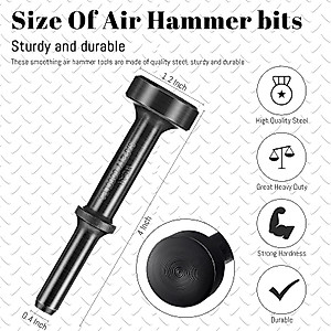 Mudder Smoothing Hammer attachments Tool Pneumatic Hammer Bit Pneumatic Chisel Bit Tool Hammer Accessories (10 x 3 x 3 cm)