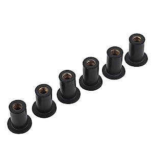 Dilwe Windshield Bolts, 6pc M5 Quality Rubber Well Nuts for Sealing Holes or Isolating Vibrations for Motorcycles Kayak Canoe Boats