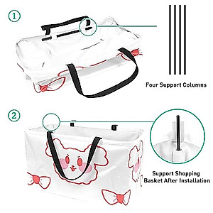 Puppy Full Print Large Capacity Laundry Organizer Tote Bag - Reusable and Foldable Oxford Cloth Shopping Bags