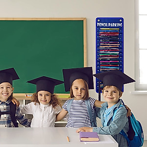 Pencil Pocket Chart Pencil Parking Pocket Chart Pencil Dispenser Organizer Holder Nylon Fabric with Grommets and Magnetic Strip for Kids Teachers Classroom School Storage Supplies (Simple)