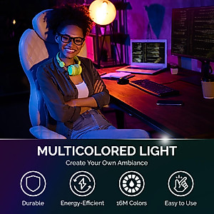 FluxSmart Bluetooth Light Bulb, Smart LED Bulb, Dimmable Smart Bulb, Smartphone-Controlled Hue Bulb with 16 Million Color Options, Compatible with iOS and Android Devices, 7W, A19, E26 Base