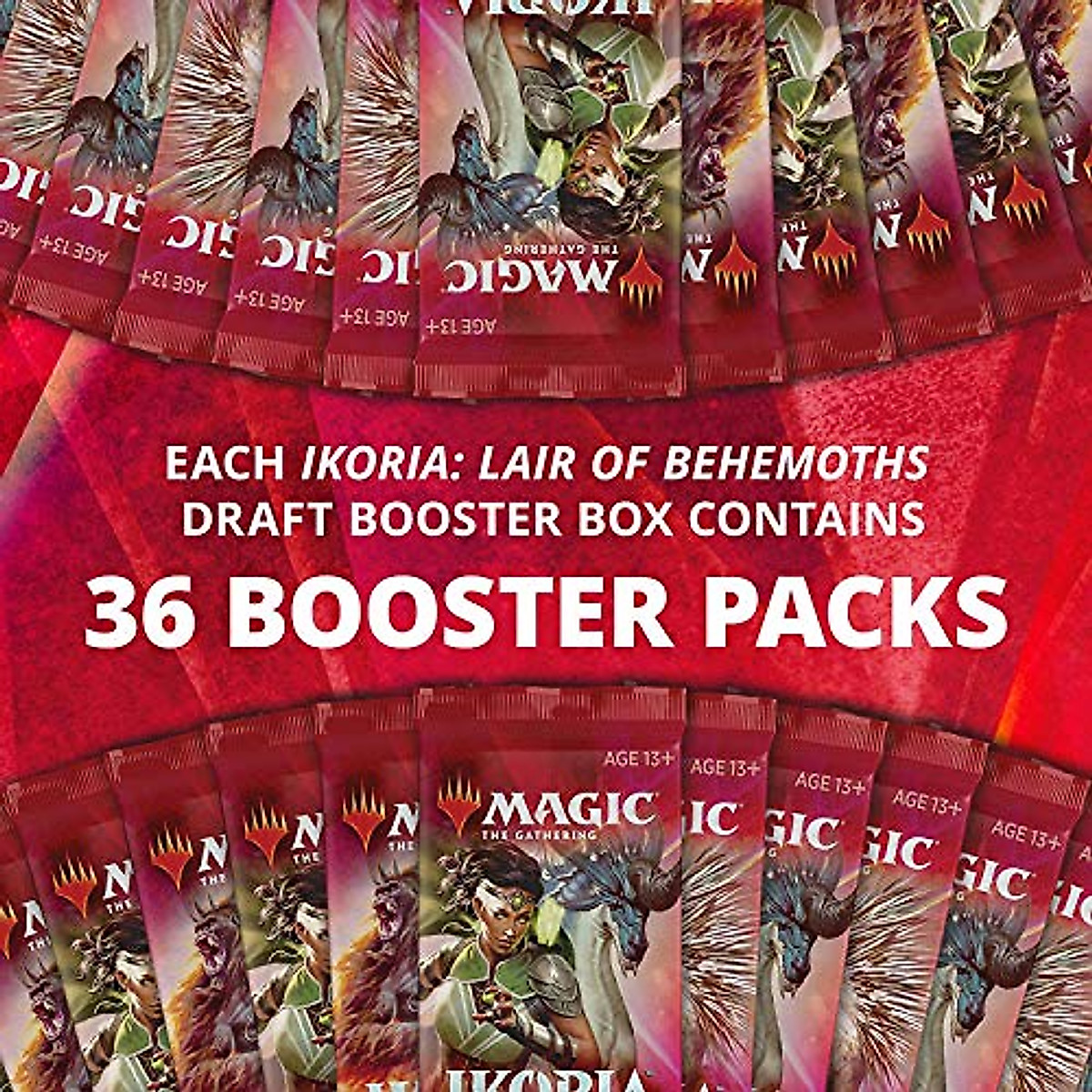 Magic: The Gathering Ikoria: Lair of Behemoths Draft Booster Box | 36 Draft Booster Packs (540 Cards + Box Topper) | Factory Sealed