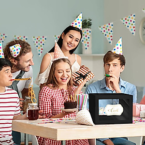 LIKAJON 1 Pack Black Card Box for Party, Transparent Gift Cards Receiving Box Wedding Card Box Money Box for Birthday, Bridal or Baby Showers, Retirement, Anniversary, Graduation, Raffle Ticket Box