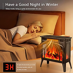 Antarctic Star 25-inch Electric Fireplace Stove,Steel Construction,Electronic Temperature Control, 12 Flame Bed Colors and 12 Flame Color,Adjustable Heating Mode,Portable,Overheating Protection…