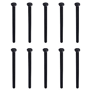 Aicosineg M8 x 120mm Carbon Steel Grade 8.8 External Hex Head Screw Bolts Metric Thread Hexagon Bolts Fastener for Hardware Furniture Machinery Black 10pcs
