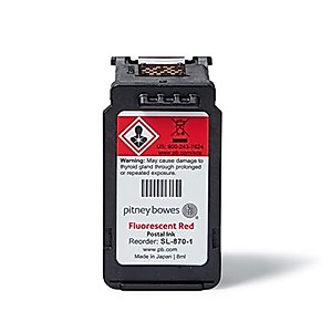 Pitney Bowes SL-870-1 Ink Cartridge for SendPro Mailstation, Red Ink, 8 ml