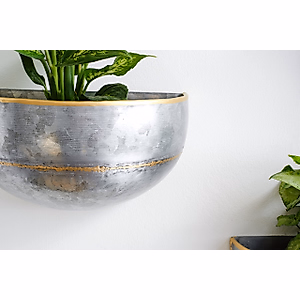 Set 3 Hanging Planter for Outdoor & Indoor Plants, Galvanized Iron Pot, Large Flower Hanger for Patio, Window, Garden, Balcony and Terrace, Modern Wall Hanging Basket, Boho Chic Metal Holder