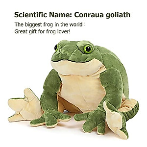 MorisMos Giant Frog Stuffed Animal, Large Green Frog Stuffed Animal Plush with 4 Babies,22'' Frog Plush Stuffed Frog for Kids, Girls, Boys on Birthday, Baby Shower, Christmas