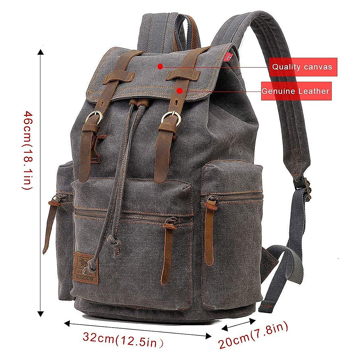 AUGUR canvas backpack set For men vintage canvas 17 inch laptop backpack with shoulder bag canvas men bag