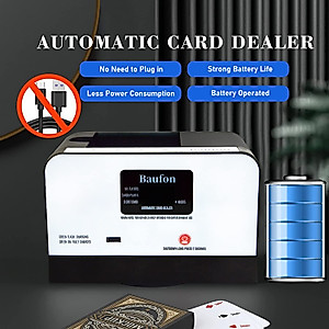 Baufon Automatic Card Dealer, Electric Card Dealer Machine, Rotating Card Dealer Machine for UNO, Blackjack, Texas Hold'em, Home Card Games (Black)