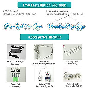 Custom Neon Signs, Neon Sign Customizable for Wall Decor, Personalized Neon Sign for Wedding Birthday Party Bedroom Bar Salon Shop Business Logo Neon Name Signs