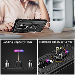Galaxy S9 Plus Military Grade Case, 16ft Drop Tested, Magnetic Ring Kickstand, Car Mount Compatible, Slim Fit Protective Cover - Black