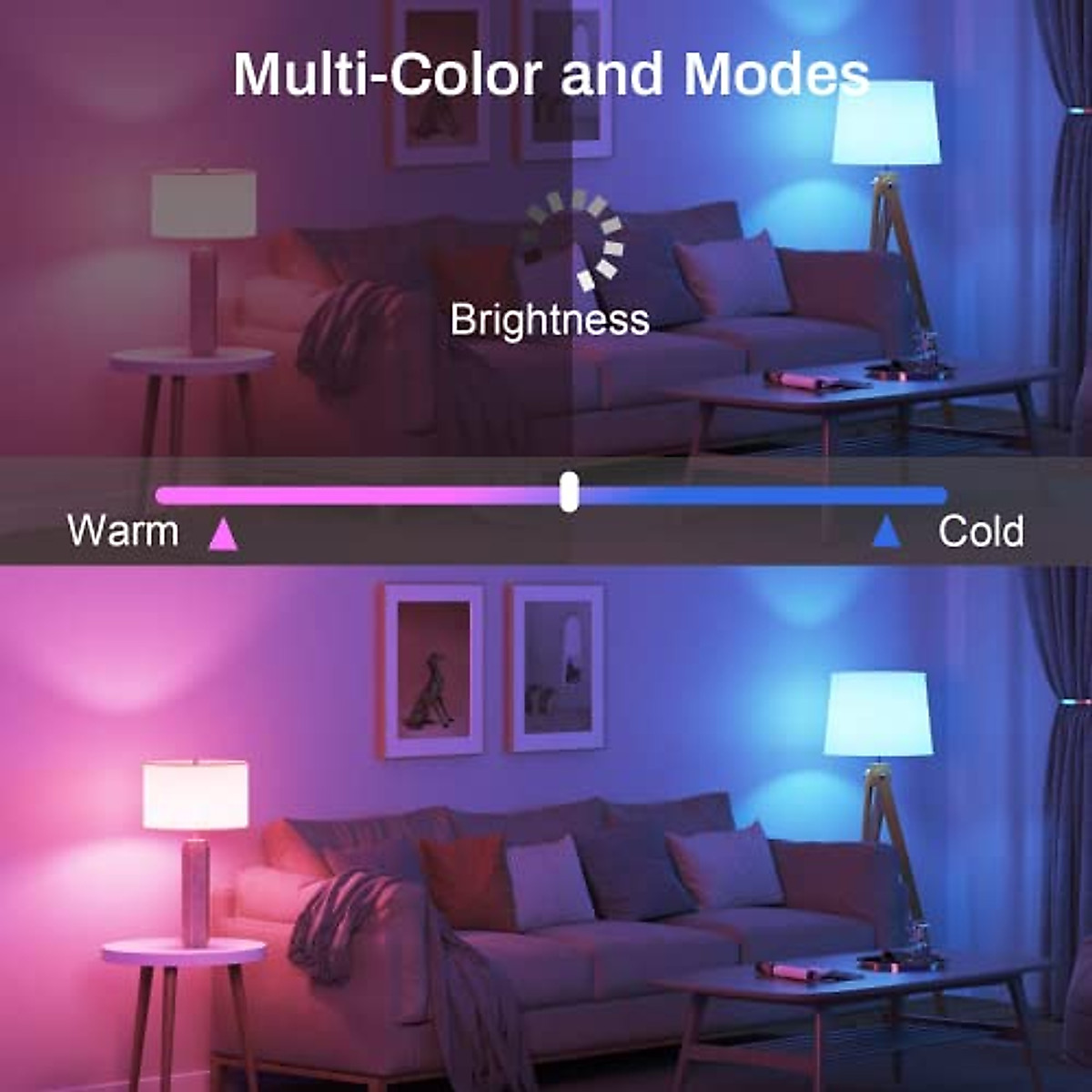 Ailofy LED Smart Light Bulbs, 16M Color Changing Dimmable, Works with Alexa & Google Assistant, RGBCW Colored Bulb, Bluetooth WiFi Light Bulbs, A19 E26, 9W 800LM, 1800K-6500K Tunable White, 2 Pack