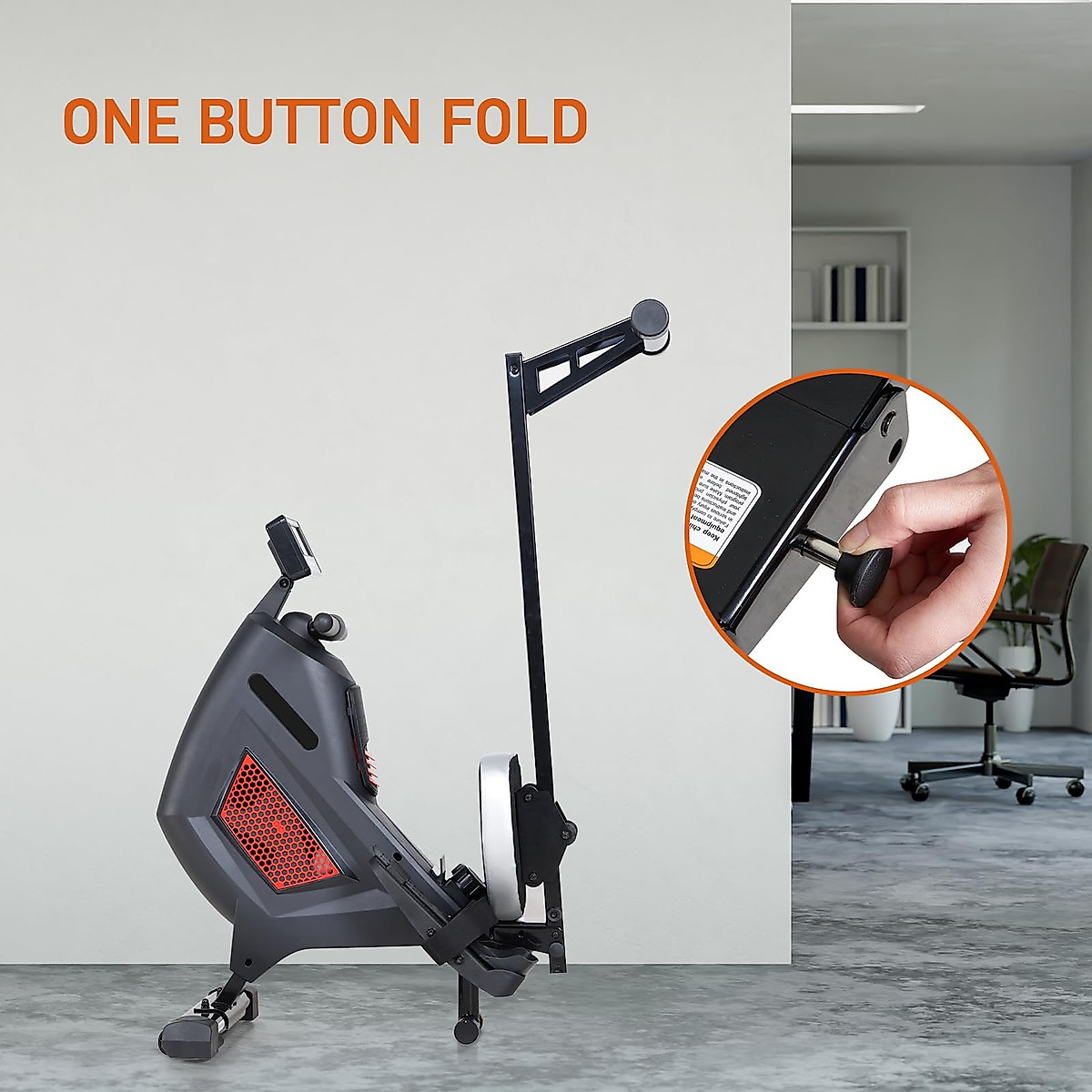 Rowing Machine Folding Magnetic Air Rowing Machines, Indoor Rower Machine for Home Use, 8 Levels Quiet Magnetic & Air Dual Resistance Foldable Rower for Exercise Gyms Training, 250 LBS Max Weight