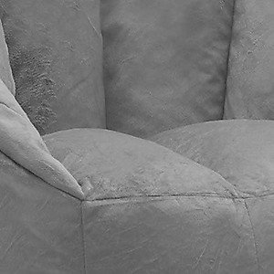 Big Joe Milano Bean Bag Chair, Gray Plush, Soft Polyester, 2.5 feet