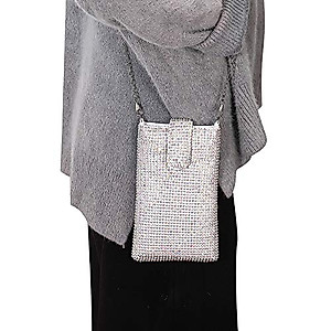 Evening Handbags Clutch Purses for Women Crystal Rhinestone Small Crossbody Bag Cell Phone Purse Wallet in ABcolour