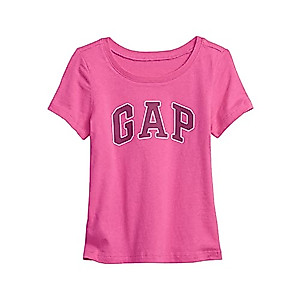 GAP Baby Girls Short Sleeve Logo T-Shirt T Shirt, Devi Pink, 12-18 Months US
