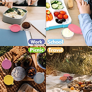 VOLCANOES CLUB Salad Dressing Container To Go - 7×1.3oz Mini Glass Food Storage Condiment Containers with Silicone Lids - Small Sauce Cups for Lunch Box Meal Prep - Leakproof Reusable School Work Trip