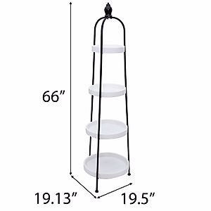 Hobby Lobby Four-Tier Metal and Wood Floor Shelf, 66 x 19 x 19 inches, White and Black