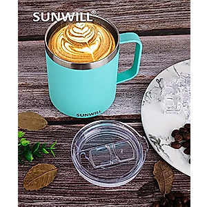 Lid for SUNWILL 14oz Mugs and 20oz Tumblers Only, Spill and Splash Resistant Sliding Covers Replacement 2 Pack, Straw Friendly, BPA Free