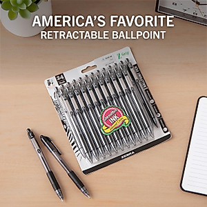 Zebra Pen Z-Grip Retractable Ballpoint Pen, Medium Point, 1.0mm, Black Ink, 24 Pack (Packaging may vary)