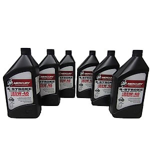 Mercury Marine 92-8M0078629 Synthetic Blend 4-Stroke (25W-40) Engine Oil Quart (CASE OF 6)