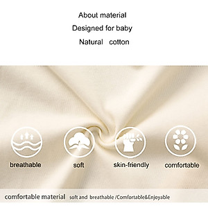 pureborn 2-Pack Baby Girls Footed Pajamas Infant Seamless Long Sleeve Cotton Footies Sleep and Play White + Beige Bear 0-3 Months