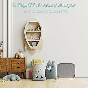 100L Rolling Laundry Basket with Wheels and Handle, Laundry Hamper with Lid and Removable Bag, Foldable Laundry Hamper on Wheels, Large Tall Laundry Basket for Bedroom, Bathroom, Laundry Room(Grey)