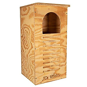 JCs Wildlife Barred Owl Nesting Box - Treated Exterior Grade Plywood - Mounting Hardware and Pine Shavings Included - Dedicated Clean Out Door for Easy Cleaning - Made in The USA