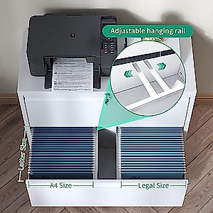 IKIMI Lateral File Cabinets with Drawer,Metal Lateral Filing Cabinet for Home Office,Wide Steel Storage Cabinet Commercial Drawer Cabinet for Legal/Letter/A4 Size Files