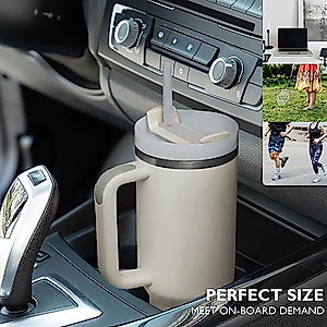 ROSE IN THE BOX Insulated 40 oz Tumbler With Handle and Straw Lid Double Wall Stainless Steel Water Bottle Cup Reusable Travel Mug BPA Free Durable for Iced Tea Coffee Gift (Dune)