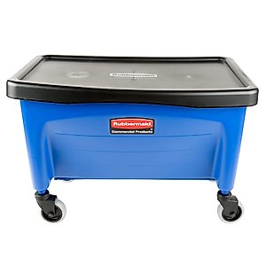 Rubbermaid Commercial Products Finish Mop Bucket with Wringer, 28-Quart, Blue, Compatible with Rubbermaid Microfiber Flat Mops up to 18-inches