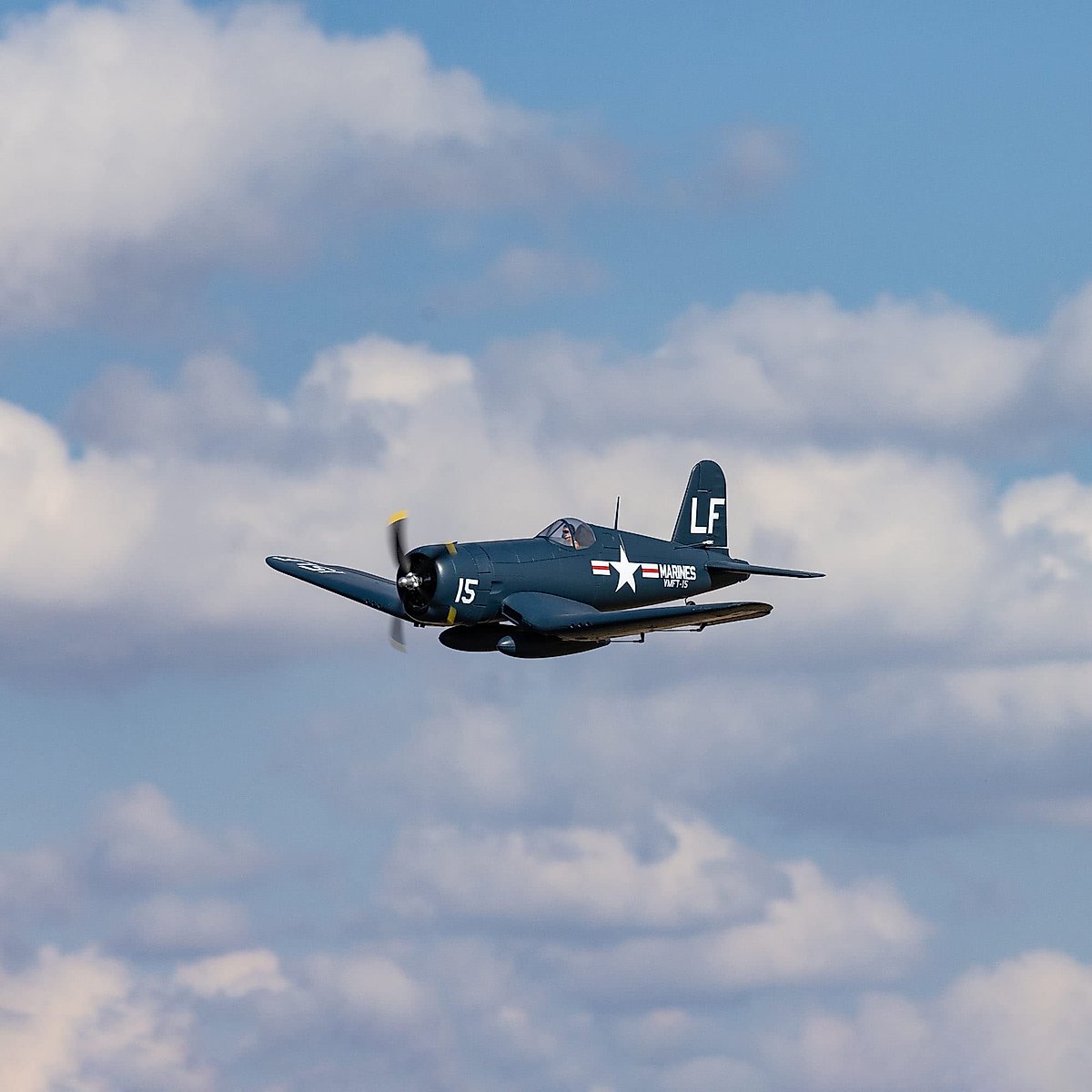 E-flite RC Airplane F4U-4 Corsair 1.2m BNF Basic Transmitter Battery and Charger Not Included with AS3X and Safe Select EFL18550
