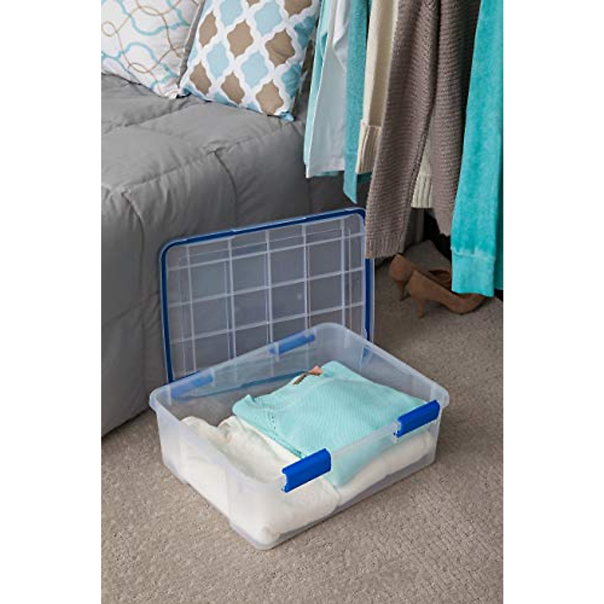 IRIS USA WSB-S/SD Combo WeatherShield 26.5 and 44 Quart Storage Box, Clear