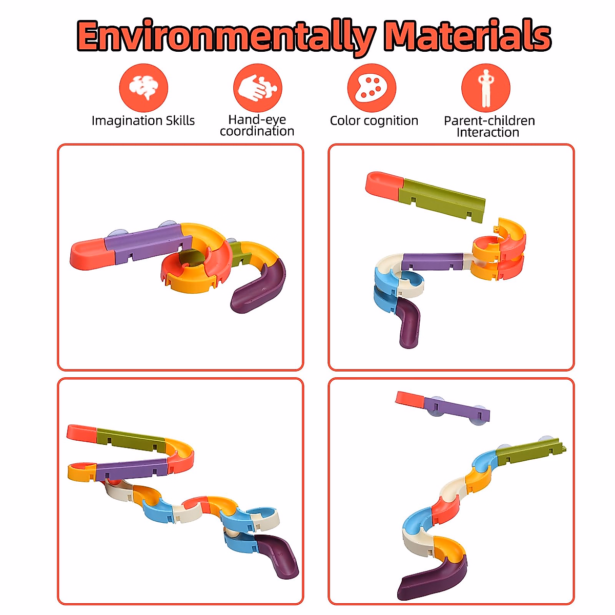 42 pcs Baby Bath Toy for Kids Ages 4-8 Toddlers, Wall Bathtub Toys Ball Track Shower Water Slide Take Apart Game, Baby Bath Toys with Wind-Up Duck, Birthday Gift for Children