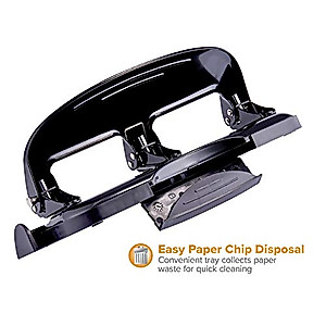 Bostitch Office EZ Squeeze 20 Sheet Standard 3 Hole Punch, Metal Construction, Silver/Black (HP20)