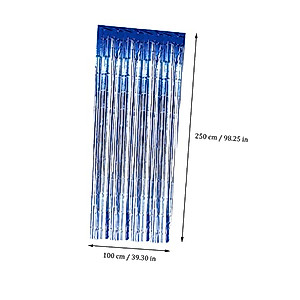 jojofuny 3pcs Rain Curtain Background Wall Gold Decorations Blue Streamers Silver Fringe Curtain Tassel Curtains Party Tassel Curtain Party Backdrops Backdrop for Birthday Party Thicken