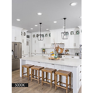 Energetic 5/6 Inch LED Recessed Lighting, 1000LM, 5000K Daylight Downlight, 12W=150W, Dimmable LED Can Light, Simple Retrofit Installation, IC & Wet Rated, FCC & ETL Listed, 12 Pack