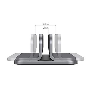 JOKItech Aluminum Laptop Vertical Stand Organizer, Sturdy Laptop Computer Holder Desktop Stand Compatible with New Retina Apple MacBook Pro/Air, Mac Mini and iPad Pro - Spacegrey