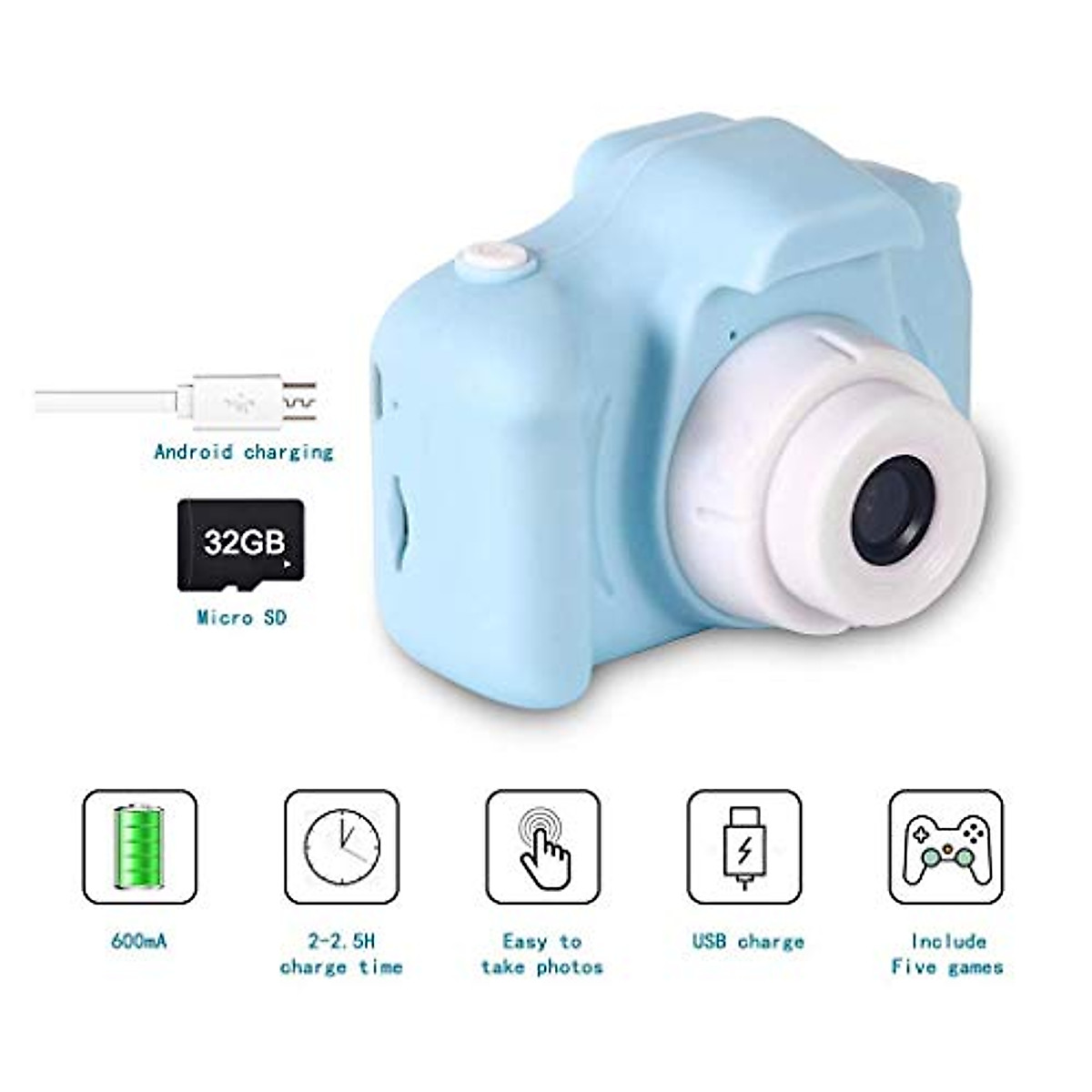 LKYBOA Kids Camera Children Digital Cameras for Boys Girls Birthday Toy Gifts, HD 1080P 4-12 Year Old Rechargeable Digital Video Camera Toy Birthday Gift