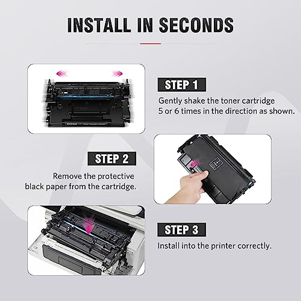 ALLWORK 58A [with Chip] CF258A Remanufactured Toner Cartridge Replacement for HP CF258A 58X Use for HP Laser Pro M404n M404dn M404dw MFP M428dw M428fdn M428fdw M430 M304 M406dn M430f Printers 2 Packs